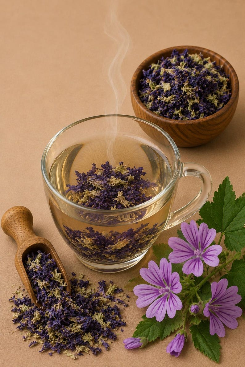 BLUE MALLOW FLOWERS | Wildcrafted Bulgarian Malva Sylvestris Dried ...