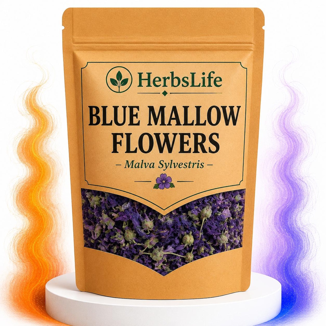 BLUE MALLOW FLOWERS | Wildcrafted Bulgarian Malva Sylvestris Dried ...