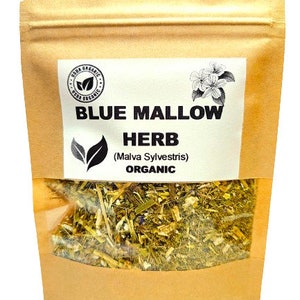 Organic BLUE MALLOW HERB Malva Sylvestris Blue Mallow Tea Herbal Tea ...
