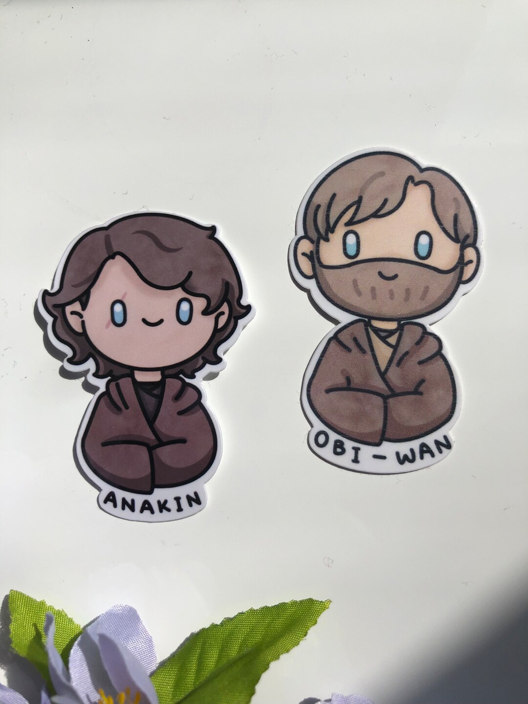 Chibi Obi-wan and Anakin Stickers and Acrylic Keychains - Etsy
