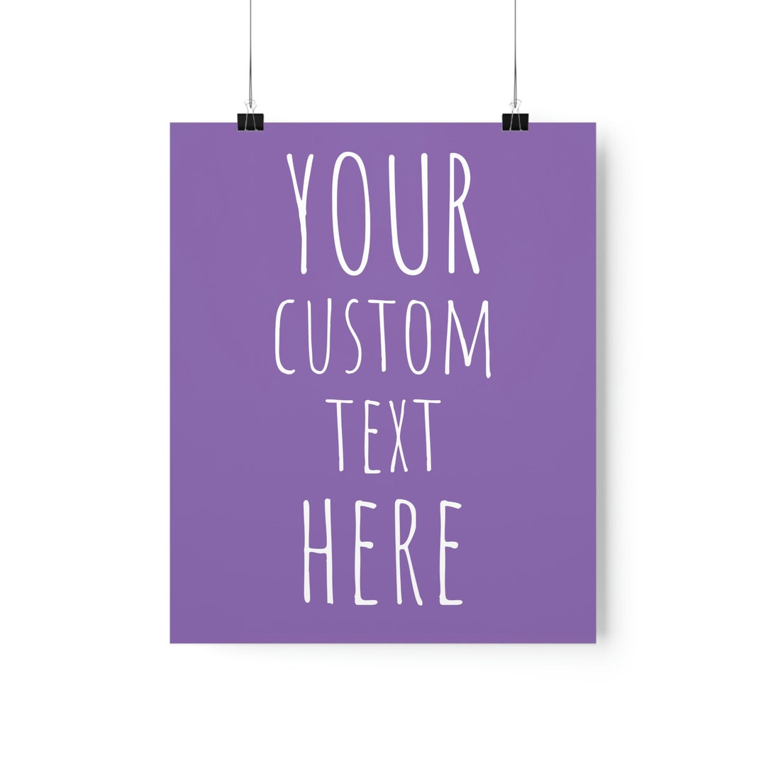 PERSONALIZED TEXT POSTERS Premium Matte Vertical Posters Personalized ...