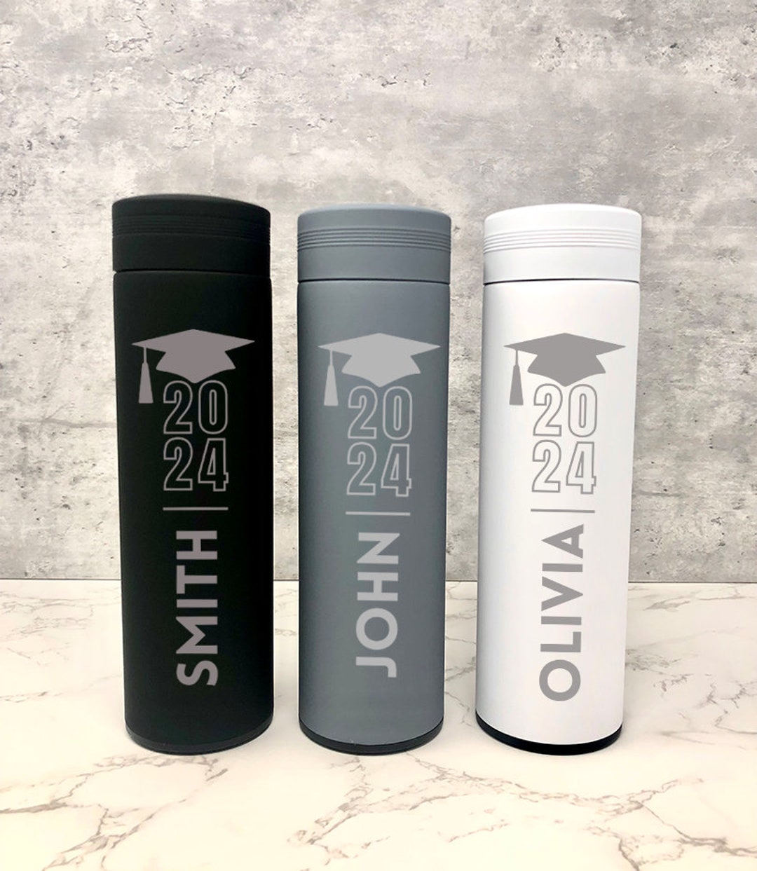 PERSONALIZED ENGRAVED GRADUATION Bottle W/ Infuser 15oz | Class of 2024 ...