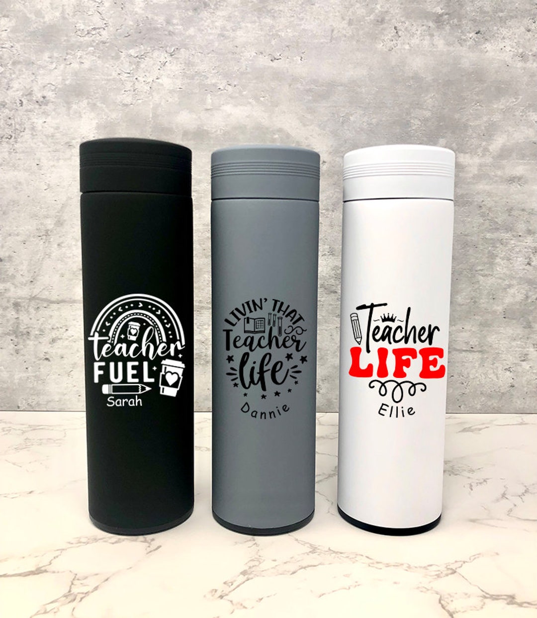 Personalized Teacher Appreciation Bottle With Infuser 15oz Thank You ...