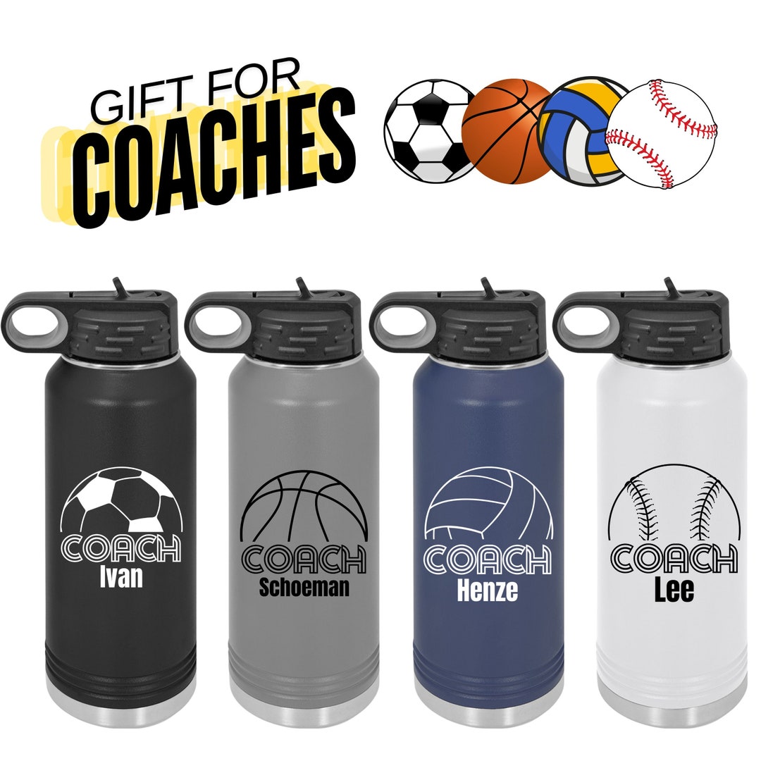 CUSTOM COACH Water BOTTLE 20oz 32oz | Custom Coach Gift | Basketball ...
