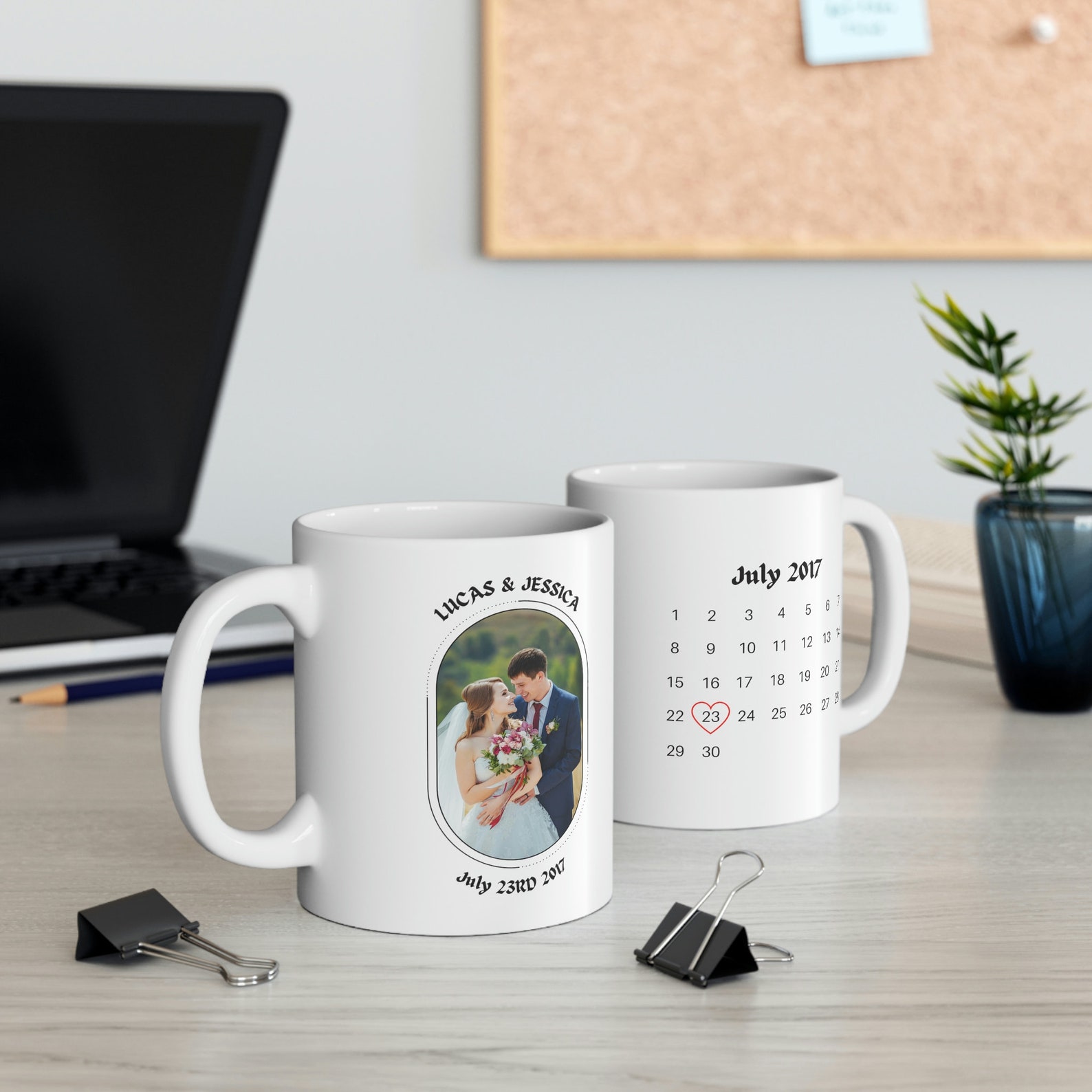 PERSONALIZED CALENDAR MUG Custom Photo and Date Mug 2 - Etsy