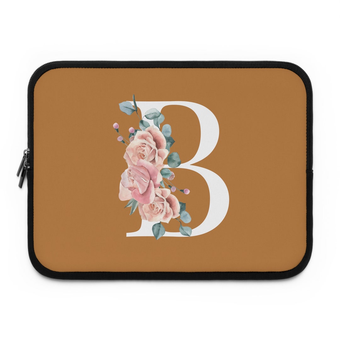 PERSONALIZED LAPTOP SLEEVE Initial Letter Custom Laptop Sleeve Pastel ...