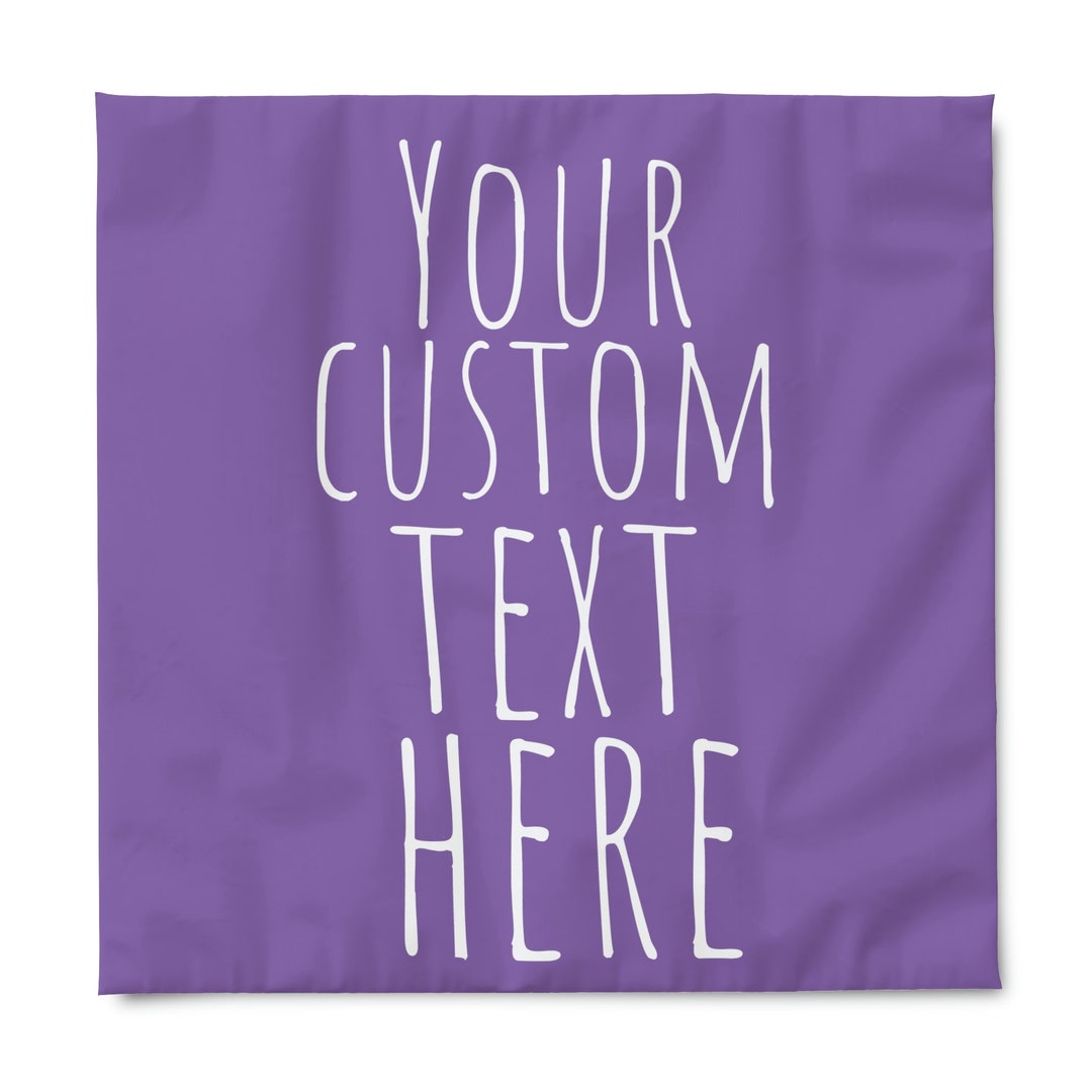 PERSONALIZED Print BED COVER Custom Text Beddding, Custom Comforter ...