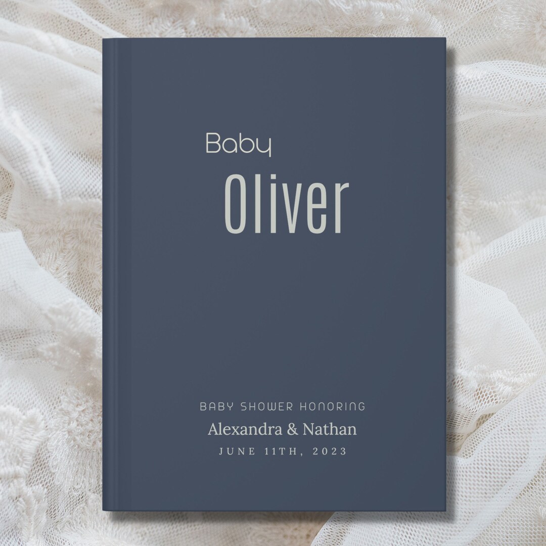 Personalized Baby Shower Guest Book | Custom Baby Memory Hardcover ...