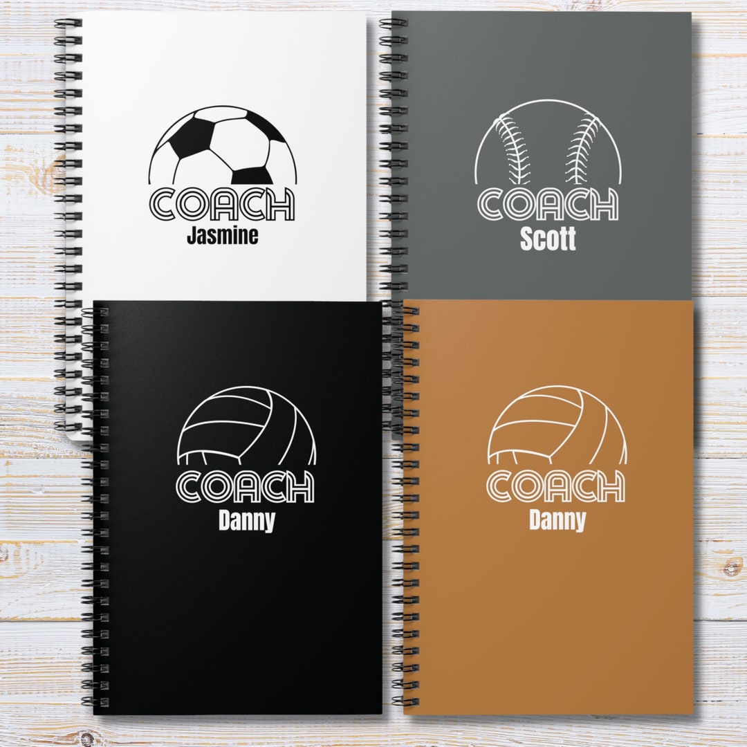 CUSTOM COACH Spiral NOTEBOOK Volleyball Coach Notebook Soccer Coach ...
