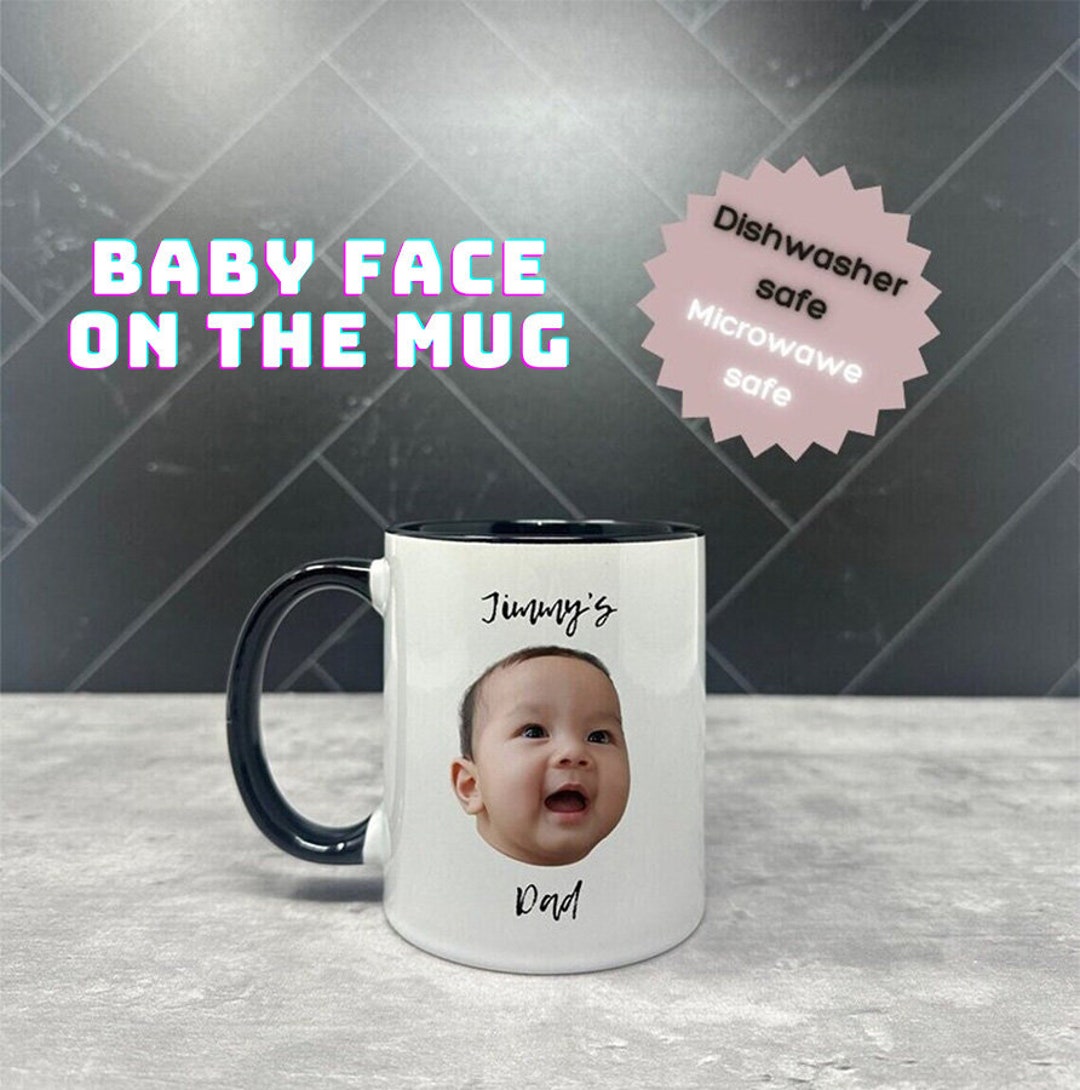 Custom Baby Face Colorede Handle Mug | Funny Photo Mug Personalized ...