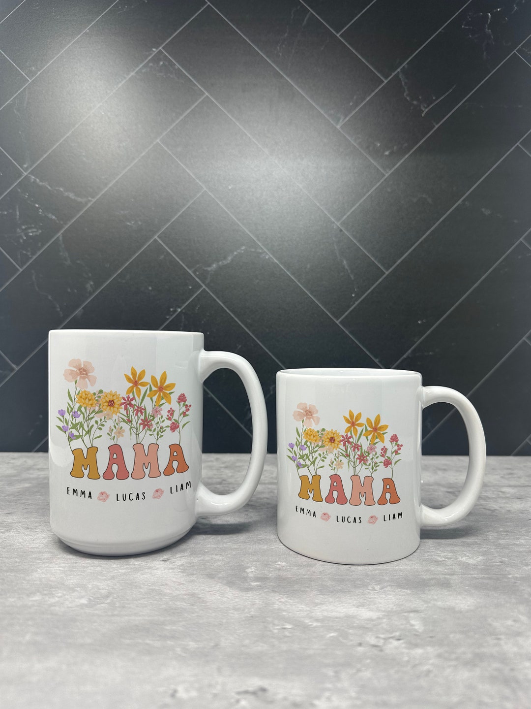 CUSTOM MAMA MUG Mama Mug With Kids Names, Mother's Day Coffee Mug ...