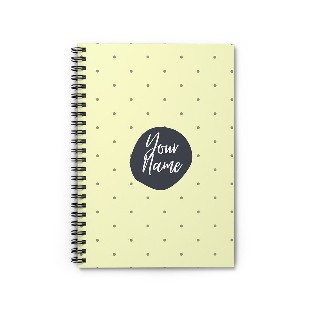 PERSONALIZED NAME NOTEBOOK Custom Pattern Design Spiral Notebooks Ruled ...