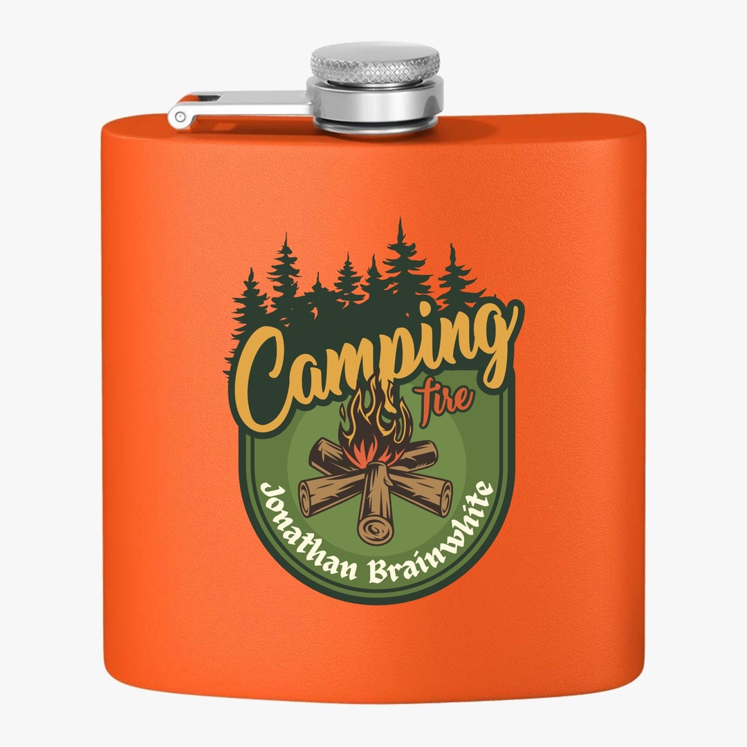 Custom Camping Flask 6oz | Custom Camp Tumbler | Hiking Flask | Camp ...