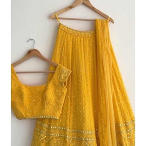 Yellow Color Lehenga Choli, Designer Lehenga, Indian Wedding Lengha ...