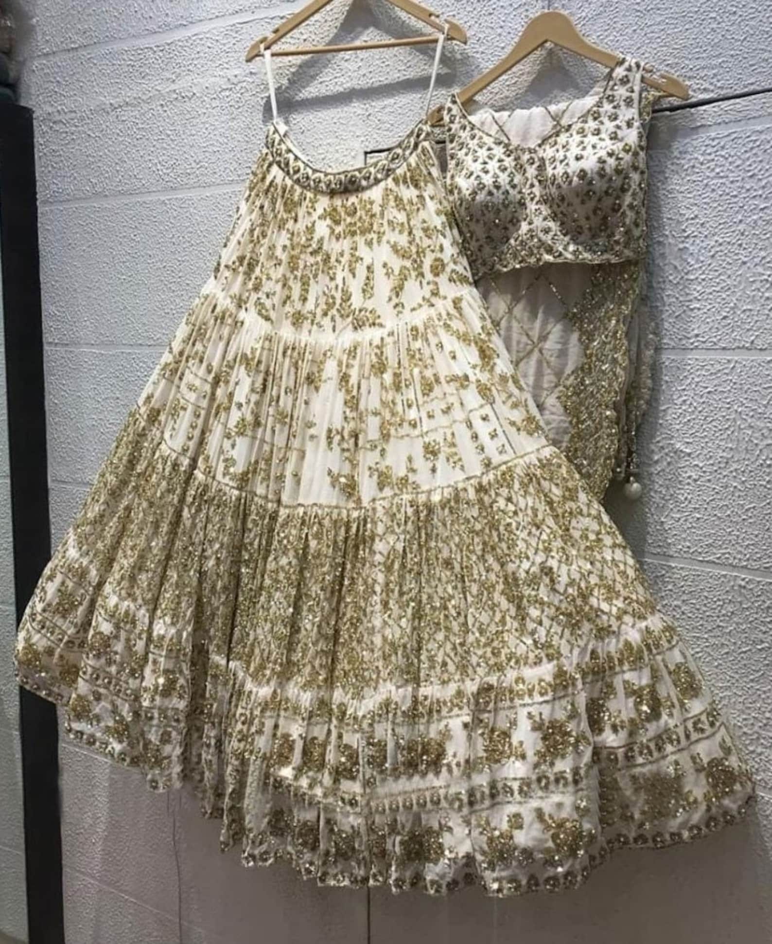 Ivory Color Lehenga Choli for Women Georgette Embroidery Work - Etsy