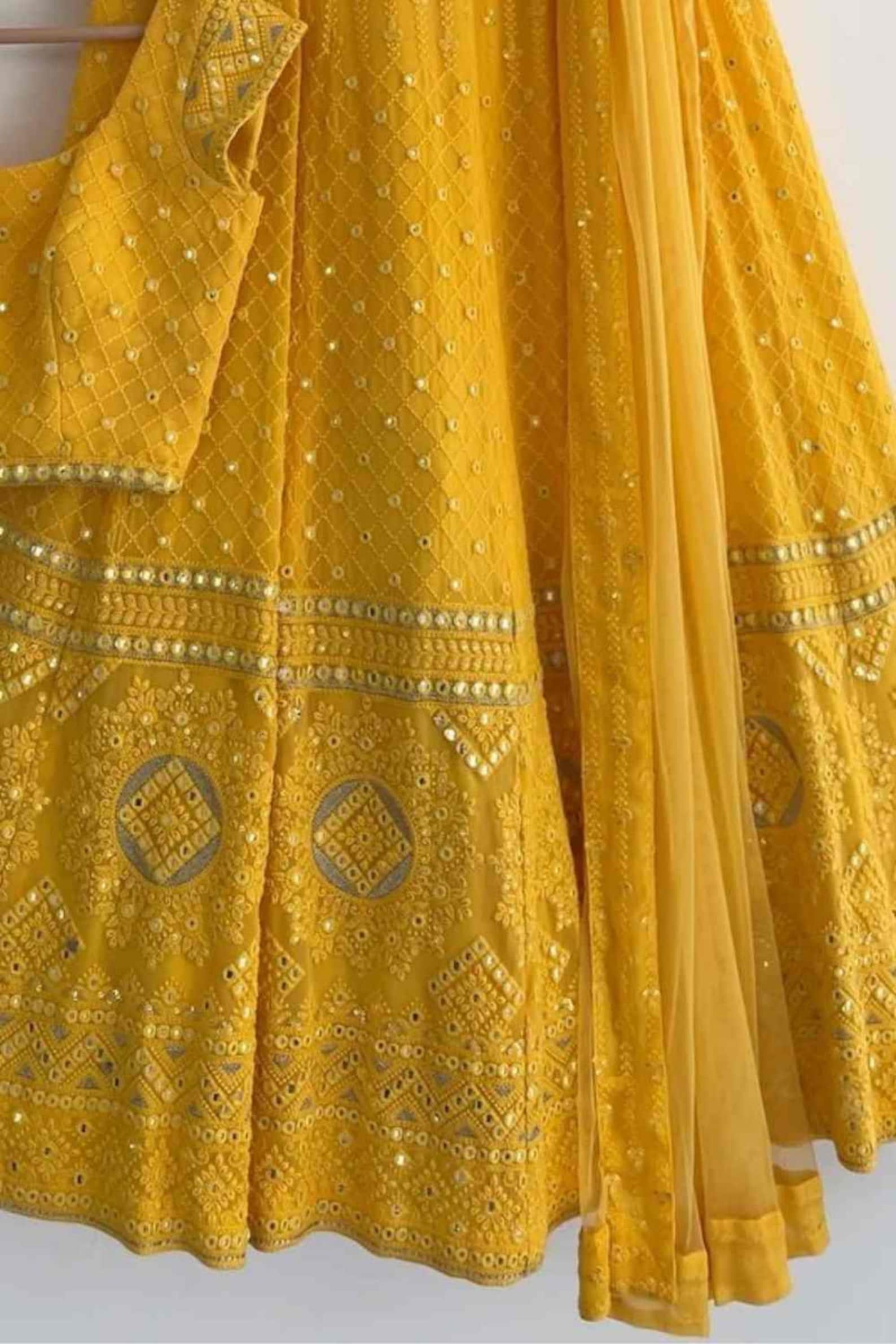 Yellow Color Lehenga Choli, Designer Lehenga, Indian Wedding Lengha ...