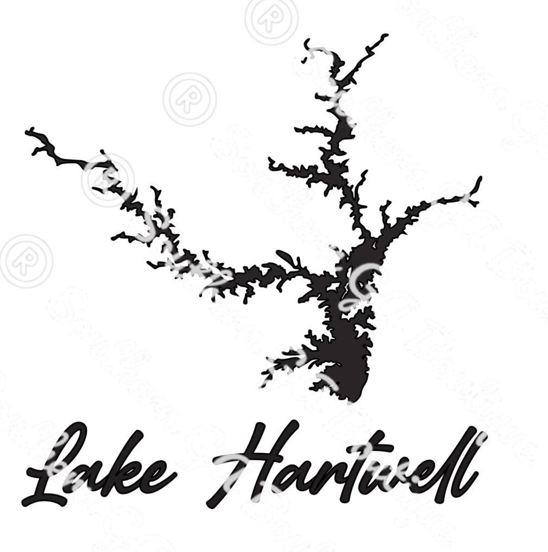 Lake Hartwell Map Decal for Car Home Tumblr Laptop Ect. I Would ...