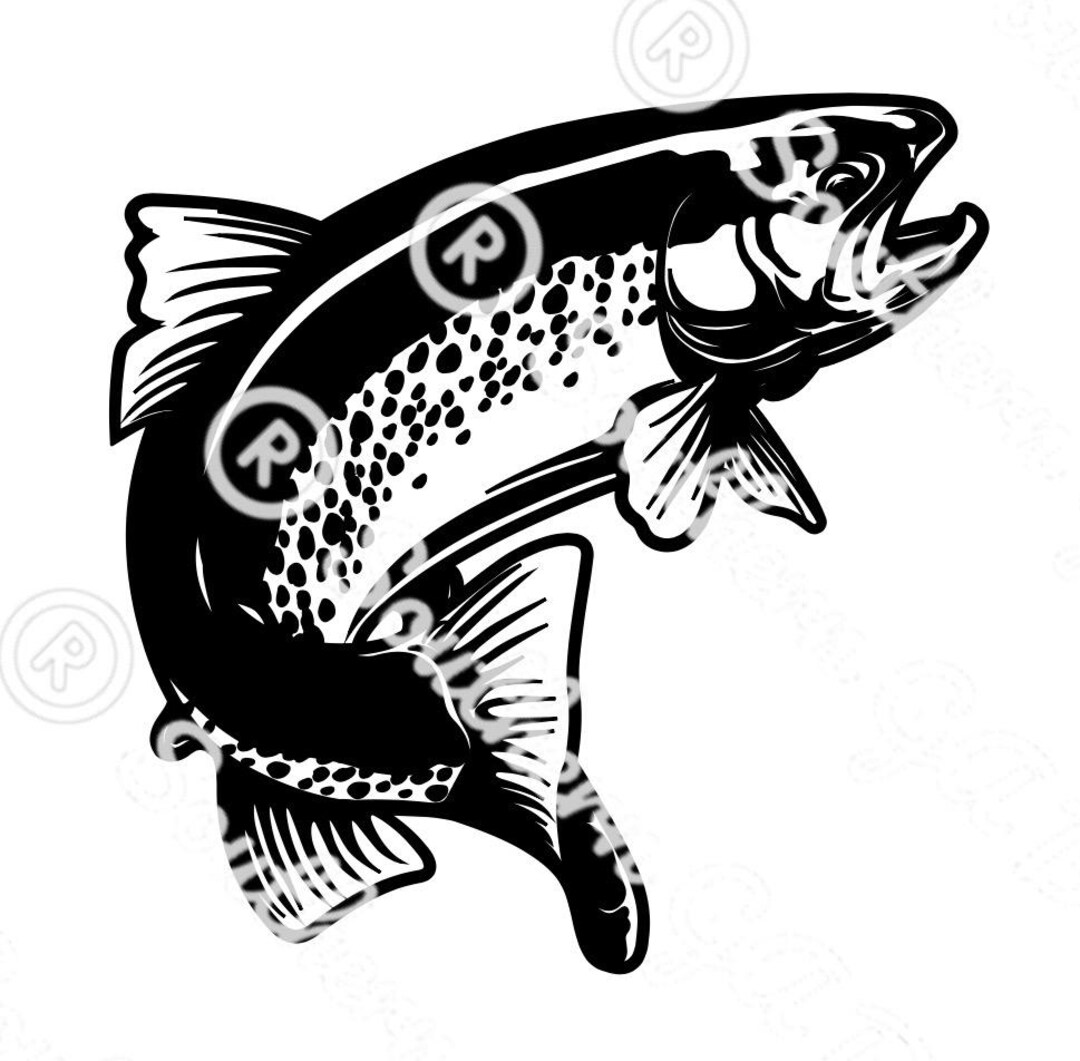 Trout Fish Decal for Car Home Tumblr Laptop Ect. I Would Recommend 3 ...