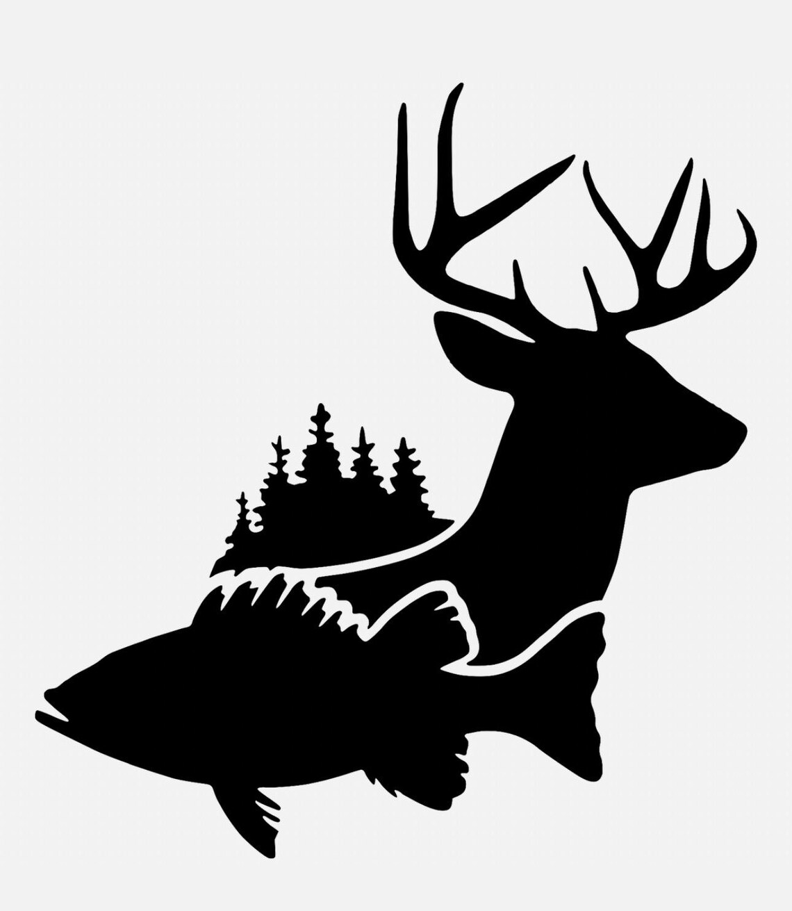 Buck With Fish and Trees Decal for Car Home Tumblr Laptop Ect. I Would ...