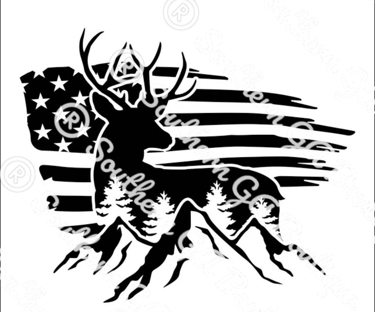 American Flag Deer Decal for Car Home Tumblr Laptop Ect. I Would ...