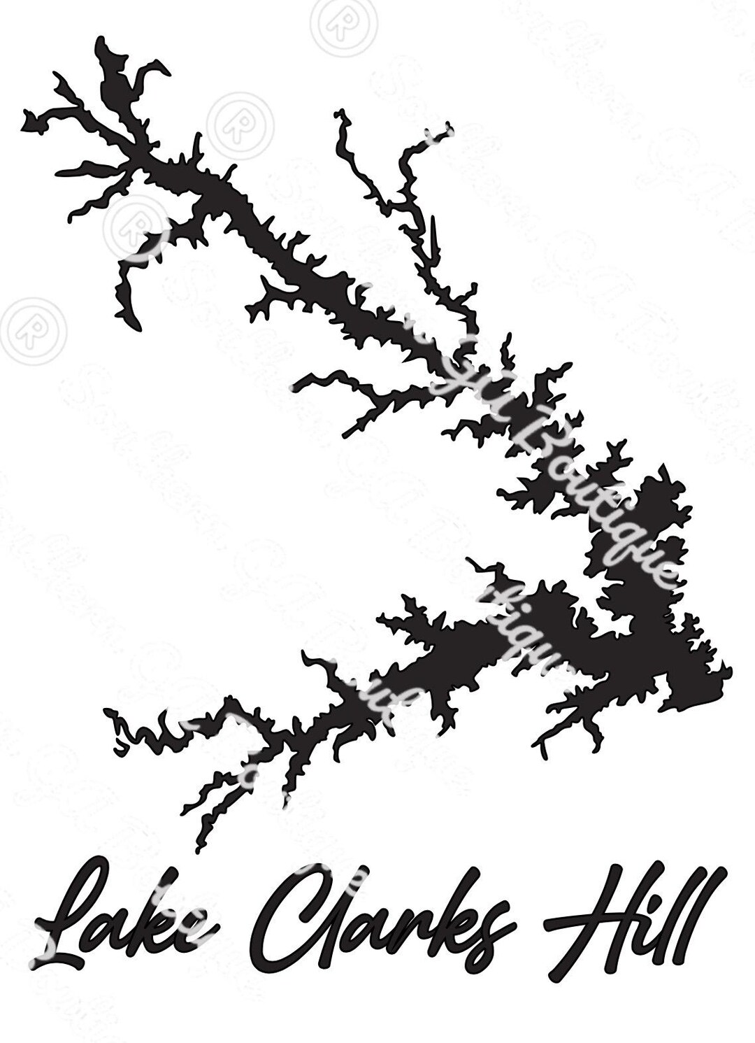 Lake Clarks Hill Map Decal for Car Home Tumblr Laptop Ect. I Would ...