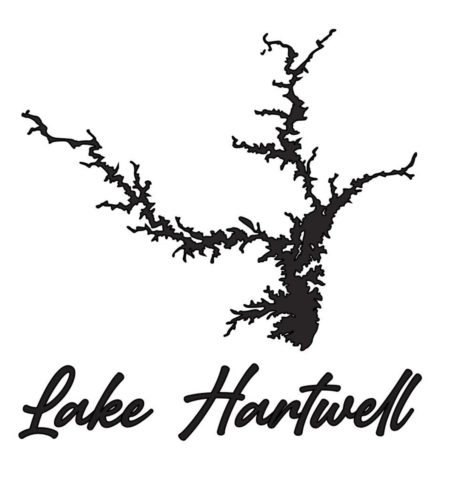 Lake Hartwell Map Decal for Car Home Tumblr Laptop Ect. I Would ...