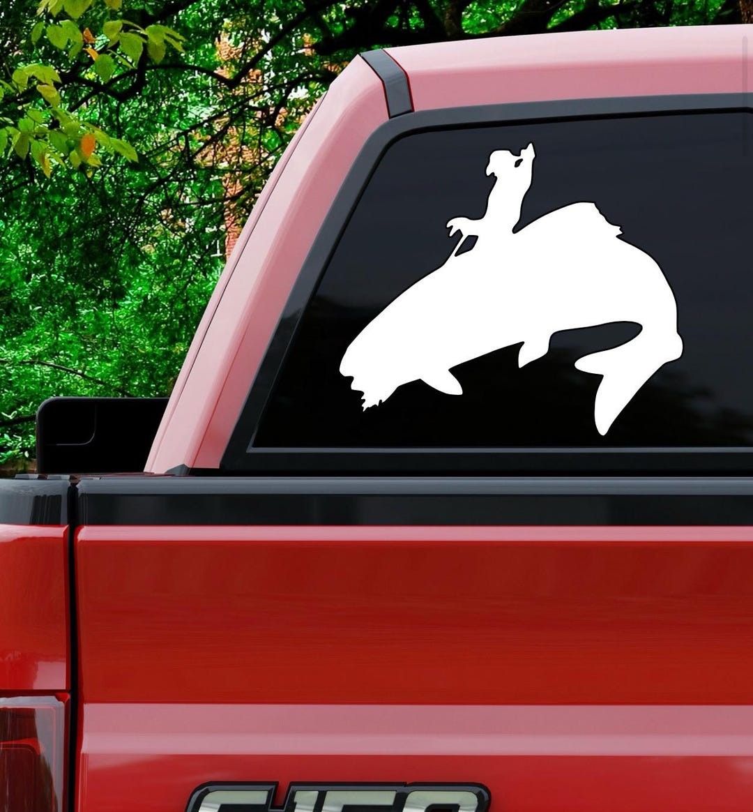 Cowboy Riding Trout Decal for Car Home Tumblr Laptop Ect. I Would ...
