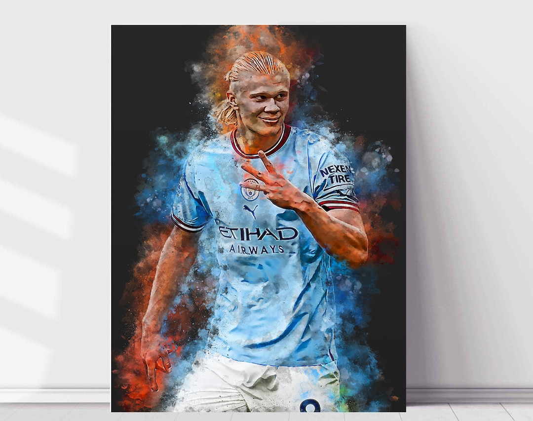 Haaland Football Poster Haaland Wallpaper Haaland Wall Decoration ...