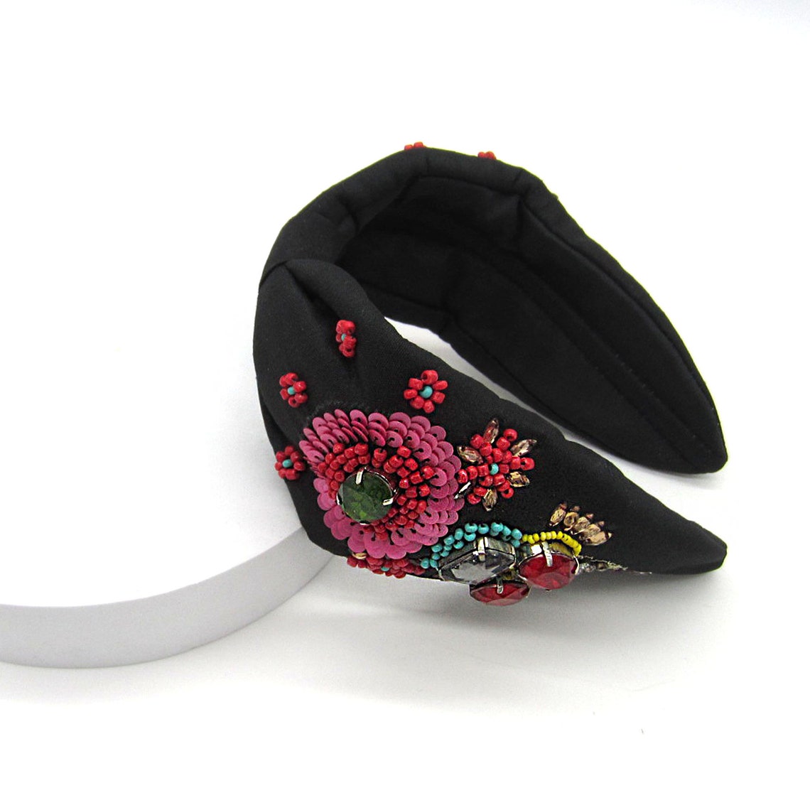 Beaded Flower With Crystal Headband, Women Fashion Unique Hair ...