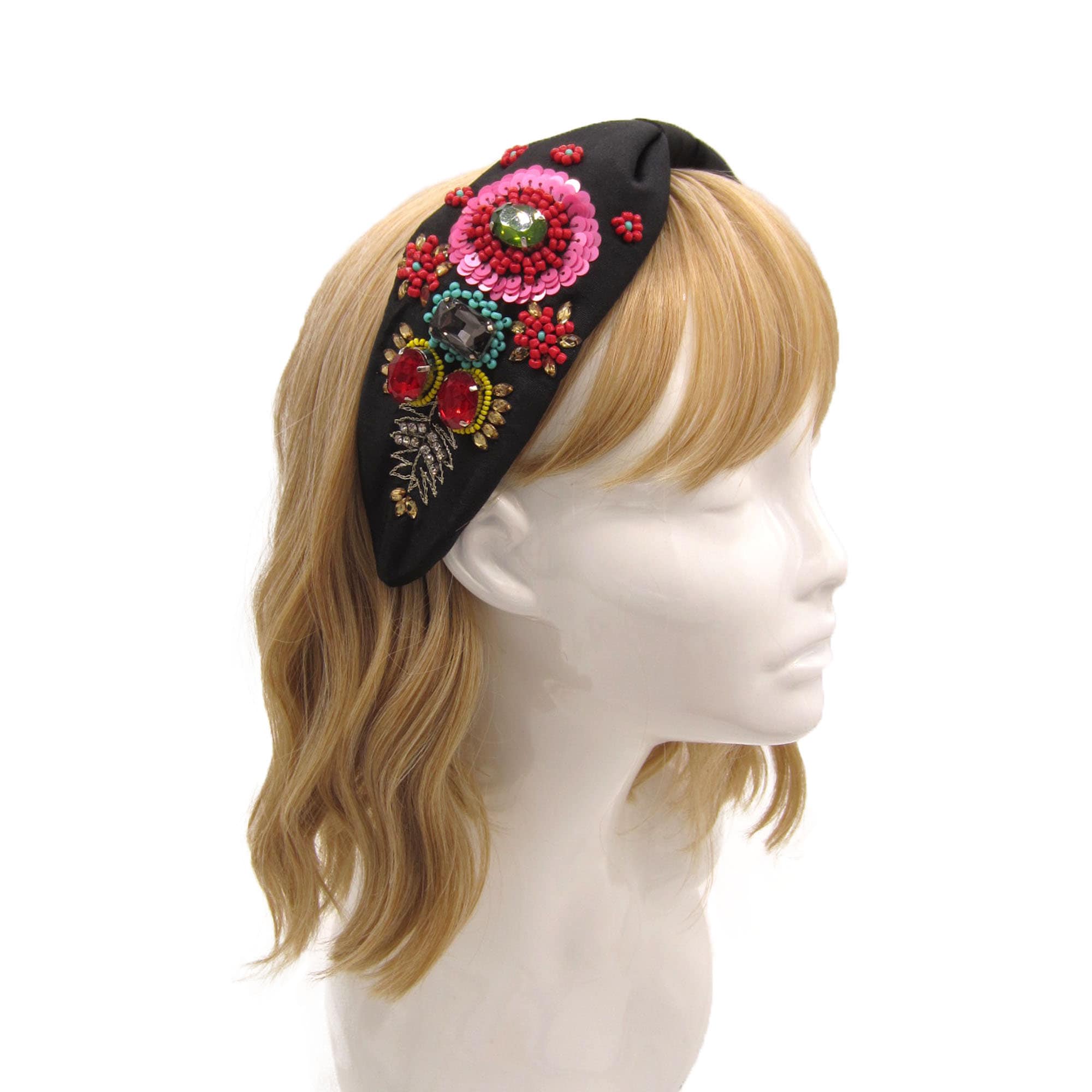 Beaded Flower With Crystal Headband, Women Fashion Unique Hair ...