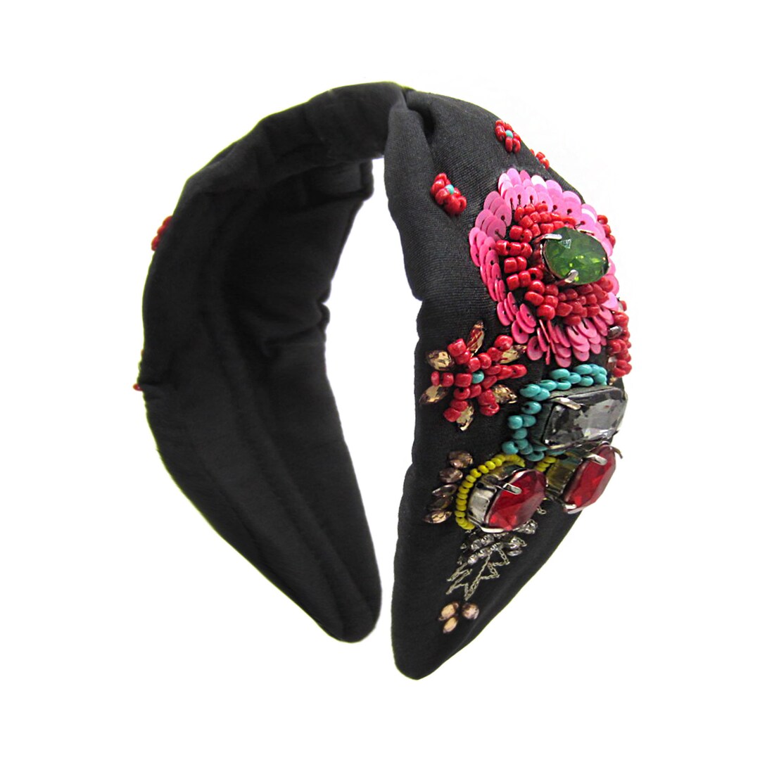 Beaded Flower With Crystal Headband, Women Fashion Unique Hair ...