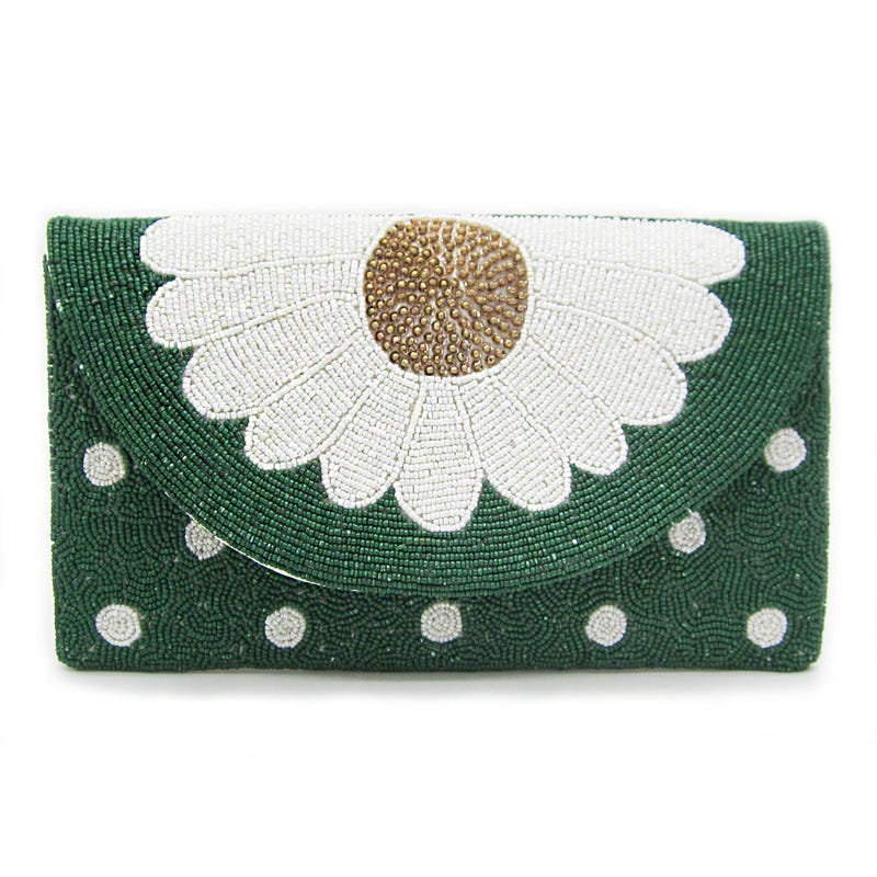 Flower Beaded Satin Purse - Etsy