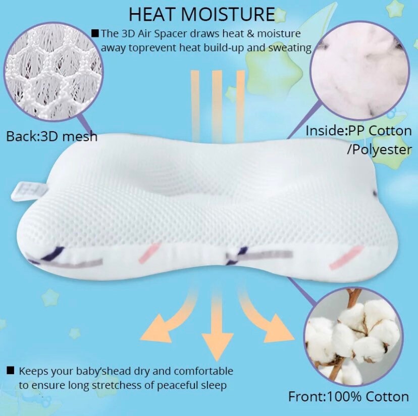1pcs Baby Kids Pillow Anti Roll Sleeping Pillow Neck Baby Head Cushion ...