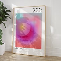Angel Number Poster 222, ALIGNMENT, Poster Wall Art Print, Gradient ...