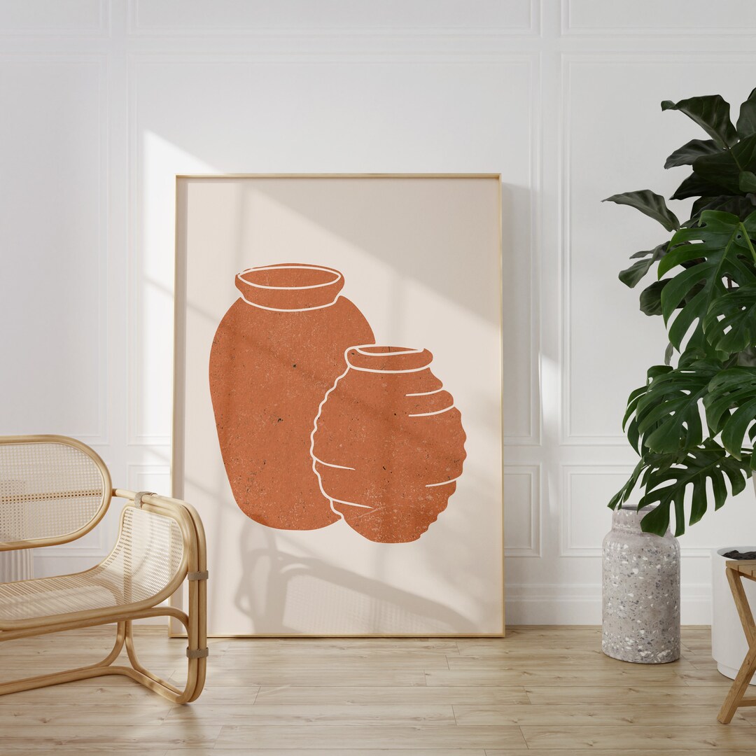 Terracotta Pots Poster | Physical Print | Aesthetic | Beach Boho | Wall ...