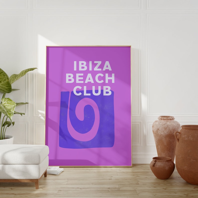 Ibiza Beach Club Poster Physical Print Eclectic Boho - Etsy