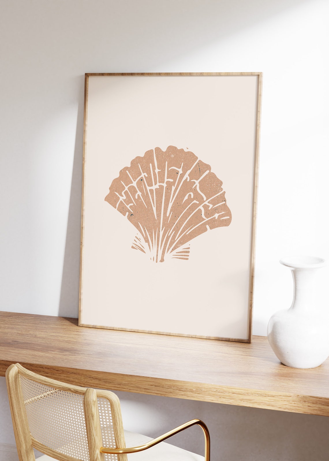 Scallop Seashell Poster | Physical Print | Aesthetic | Beach Boho ...