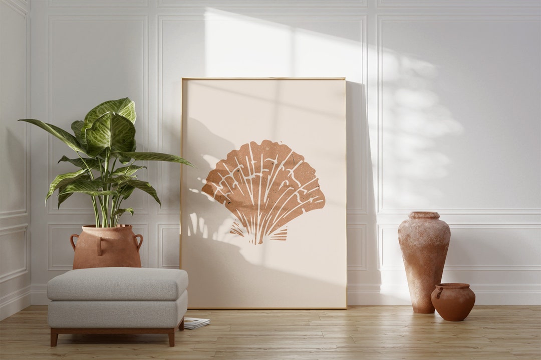 Scallop Seashell Poster | Physical Print | Aesthetic | Beach Boho ...