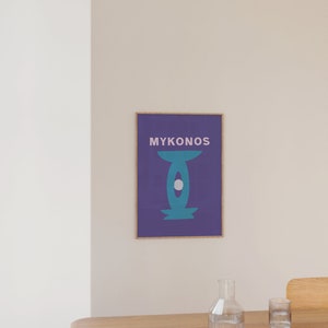 Mykonos Graphic Poster | Physical Print | Eclectic Boho | Beach Boho ...