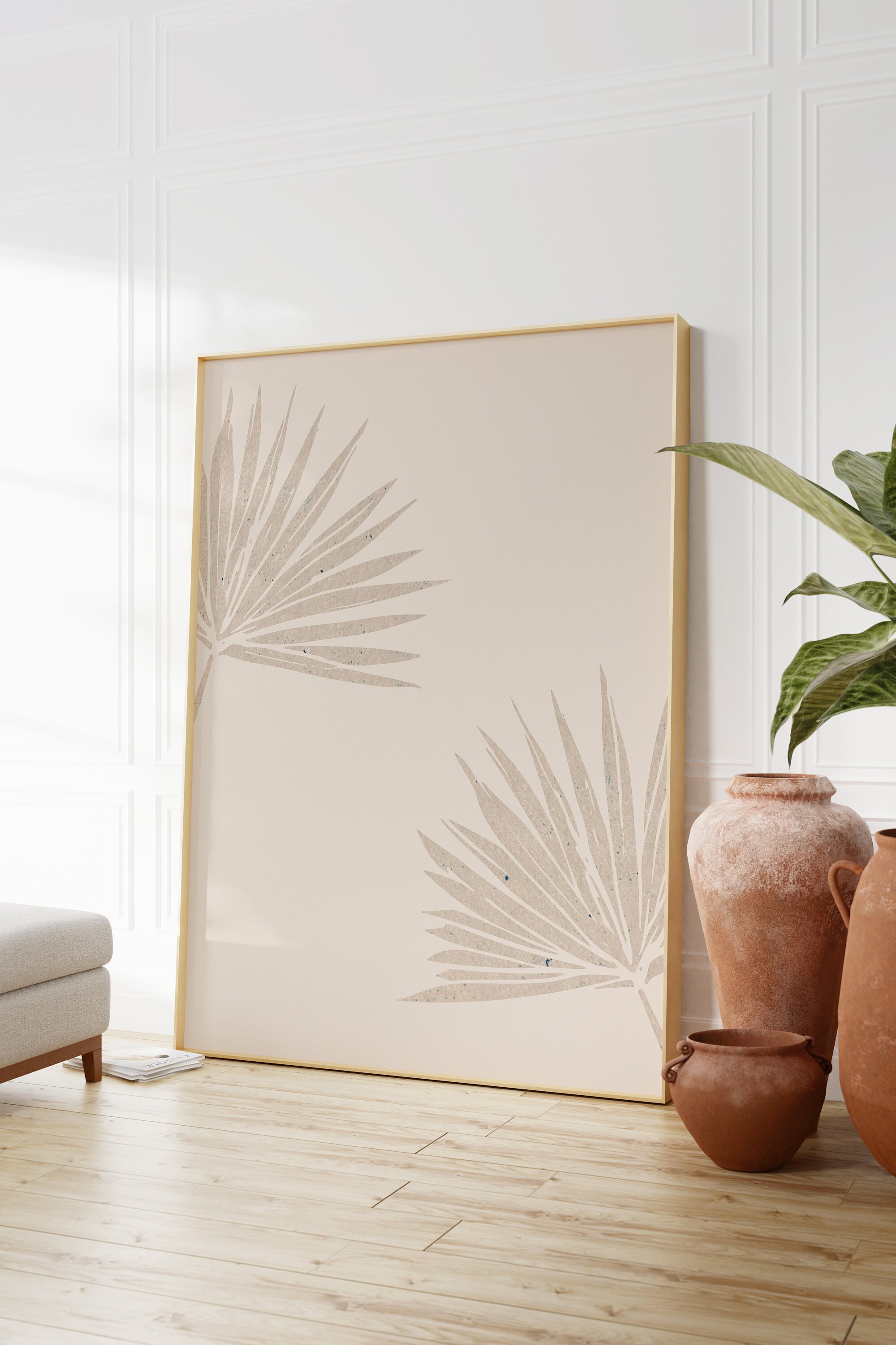 Sun Palms Poster | Beige Sand | Physical Print | Aesthetic | Beach Boho ...