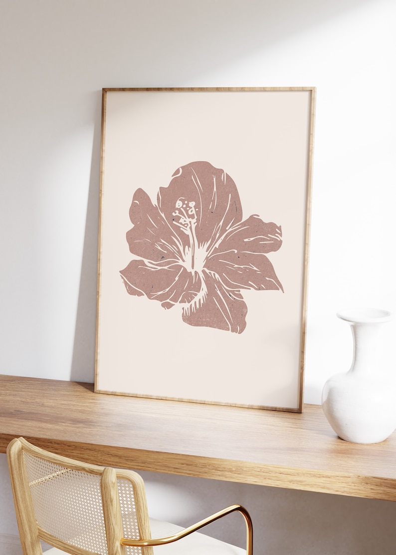 Hibiscus Flower Poster | Physical Print | Aesthetic | Beach Boho | Wall ...
