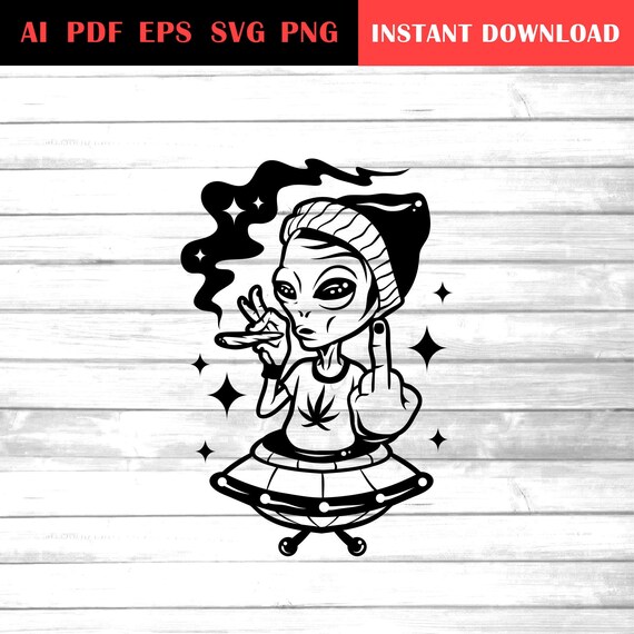 Alien Smoking Weed Svg / Marijuana Smoking Svg/ Alien in Space - Etsy