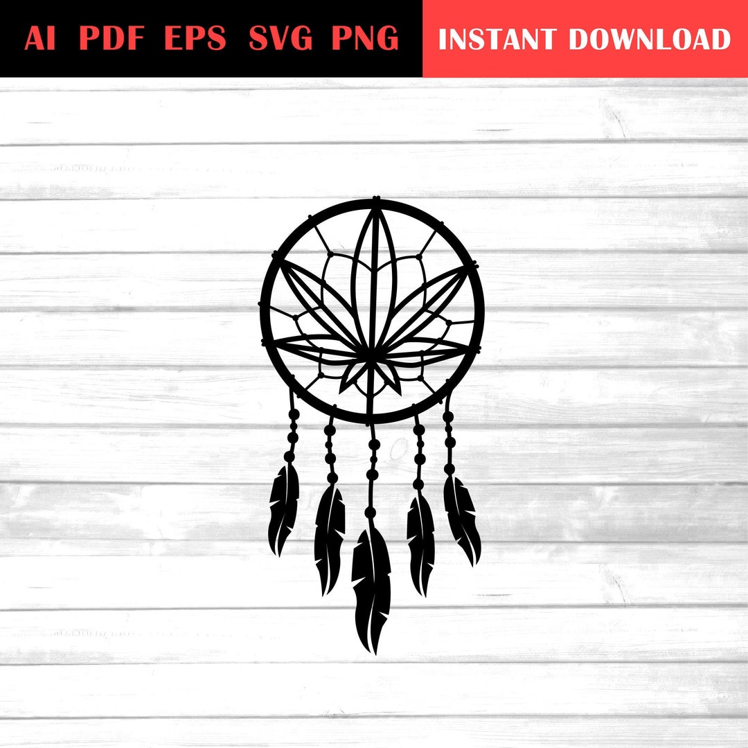 Dream Catcher With Cannabis Leaf Svg / Native American Culture / Rasta ...