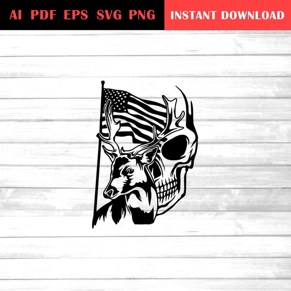 US Deer Hunter Svg / Skull Head American Deer Hunting Clip Art - Etsy