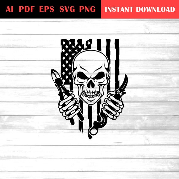 US Lineman Skull Svg / Skeleton Electrician With Pliers & - Etsy Australia
