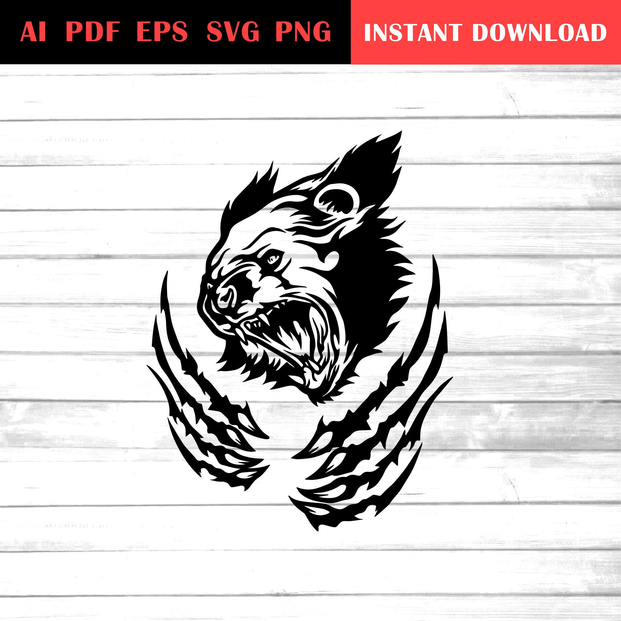 Bearcat Svg , Fierce Bearcat Svg , Wild Animal , Bear Cat Png ,claw ...