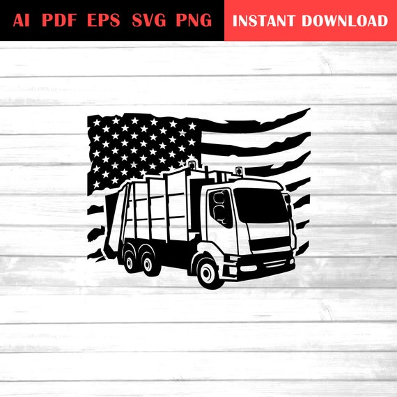 US Garbage Truck Operator Svg / Solid Waste Transporter Logo - Etsy