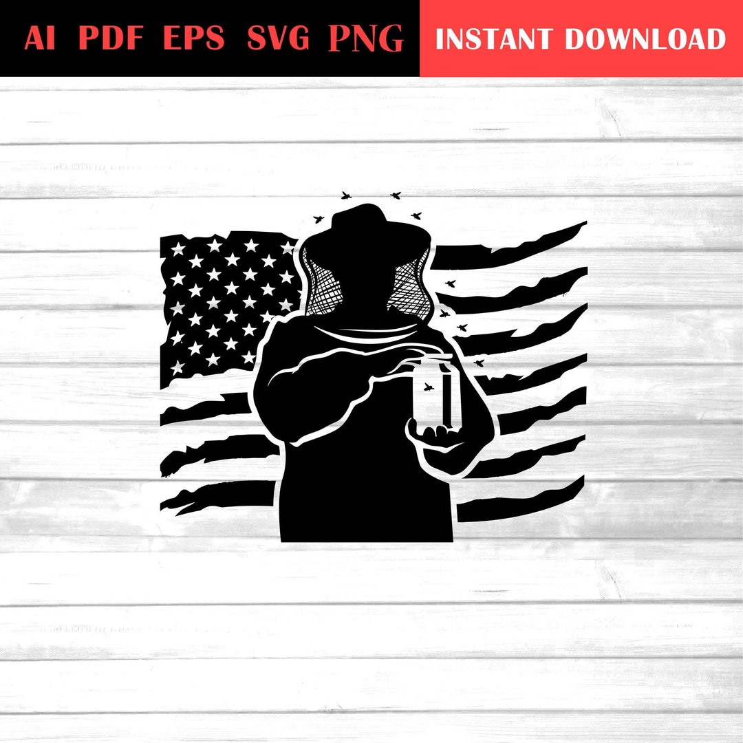 USA Bee Keeping Svg / Bee Keeper Png Clip Art / Honey Bee Design ...