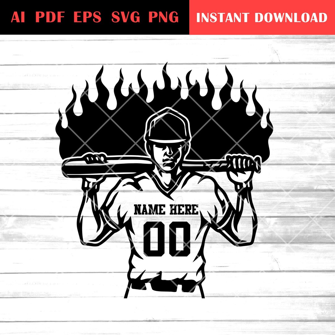 Batting Svg | Baseball Svg | Custom Name| Baseball Player | Cricut ...