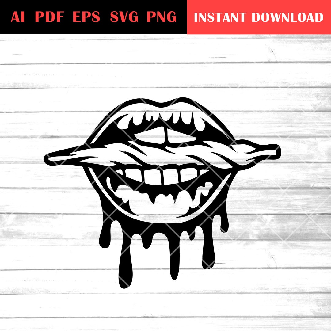 Lips Bitting Weed Svg | Dripping Lips With Marijuana Svg | Cannabis Svg ...